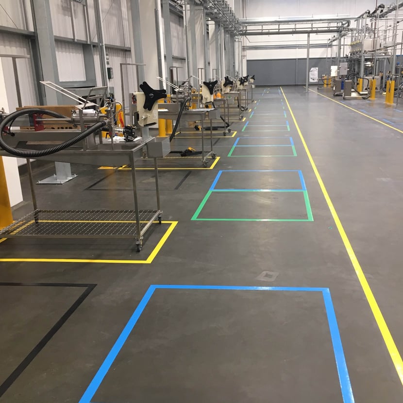 What are the longest lasting floor markings in a factory?